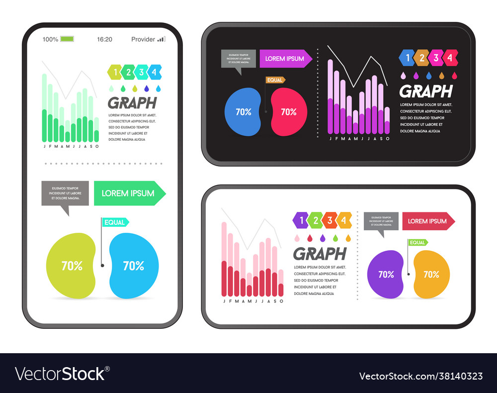 Application with infographics elements Royalty Free Vector