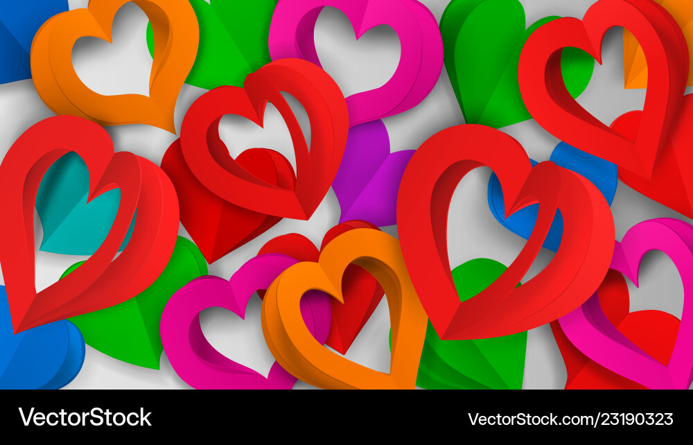 Background with paper hearts Royalty Free Vector Image