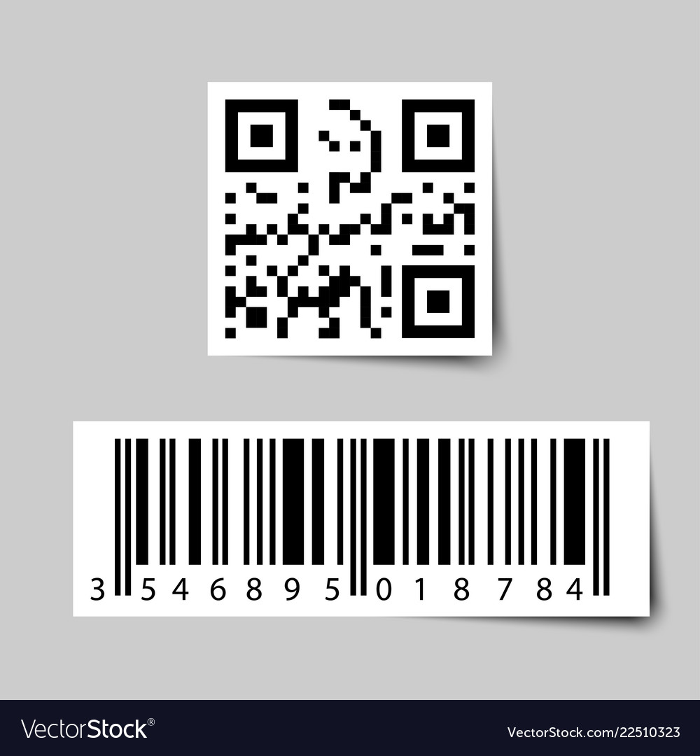 Barcode with qr code Royalty Free Vector Image