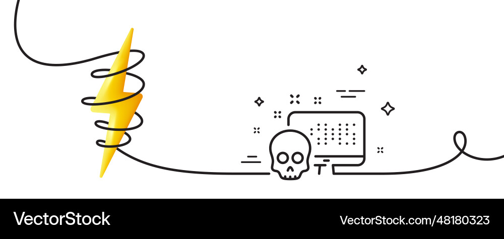 Cyber attack line icon ransomware threat sign Vector Image