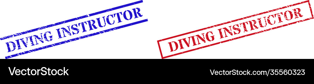 Diving instructor grunge scratched seal stamps Vector Image