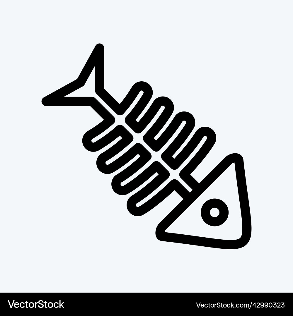 Icon fish bone suitable for seafood symbol line Vector Image