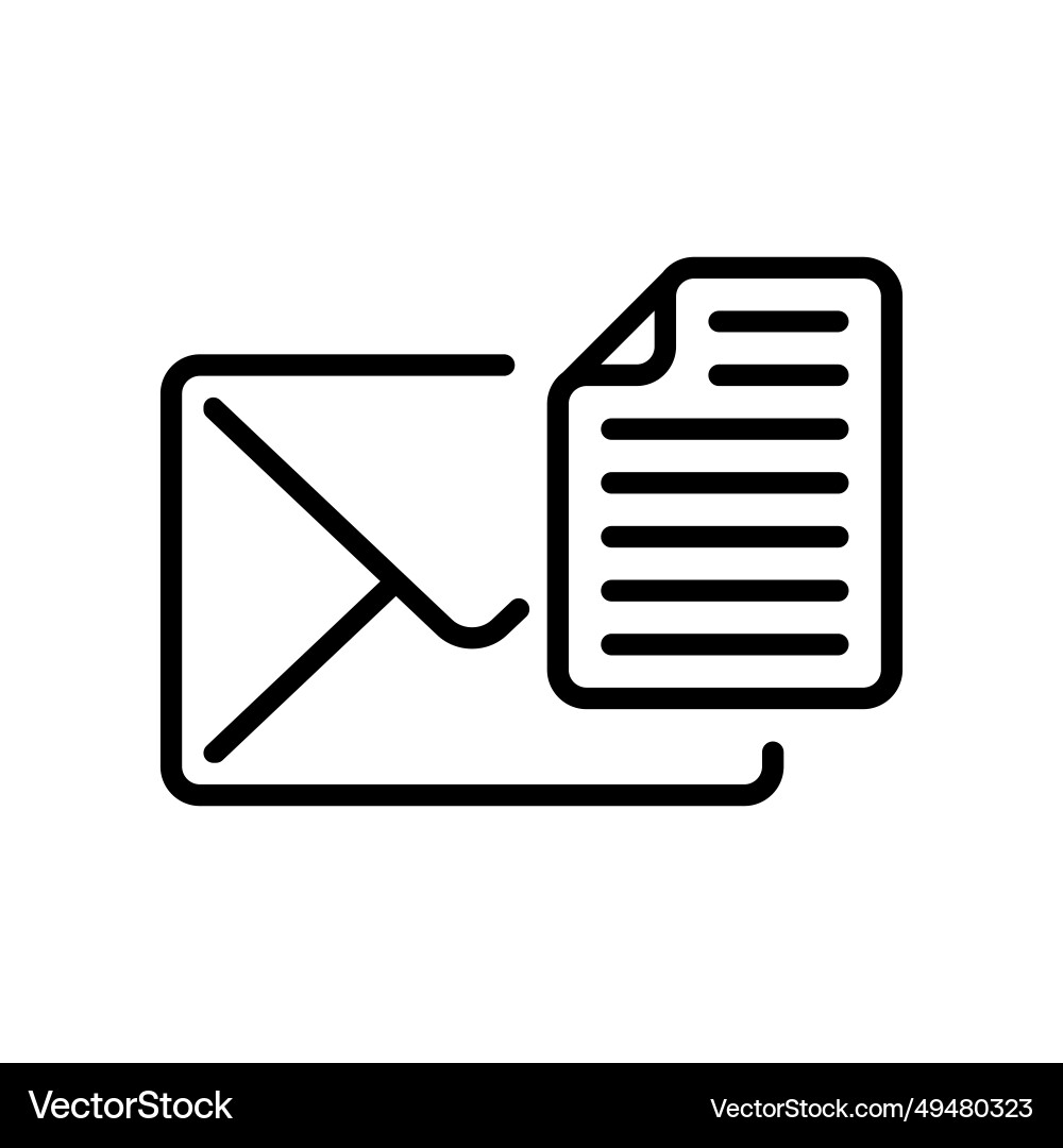 Line style icon design of email with note Vector Image
