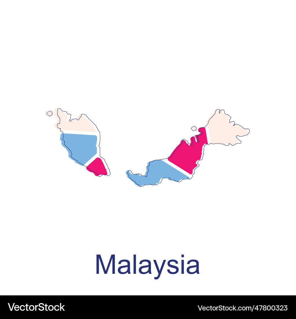 Map of malaysia design template world Royalty Free Vector