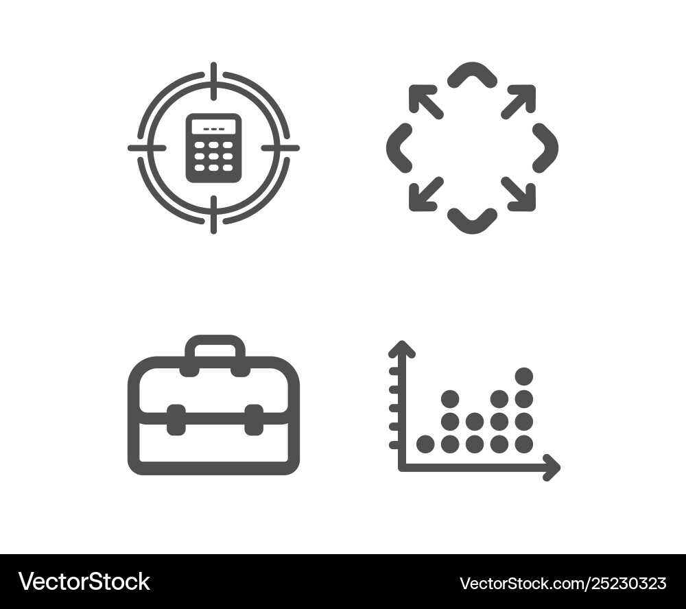 Maximize portfolio and calculator target icons Vector Image