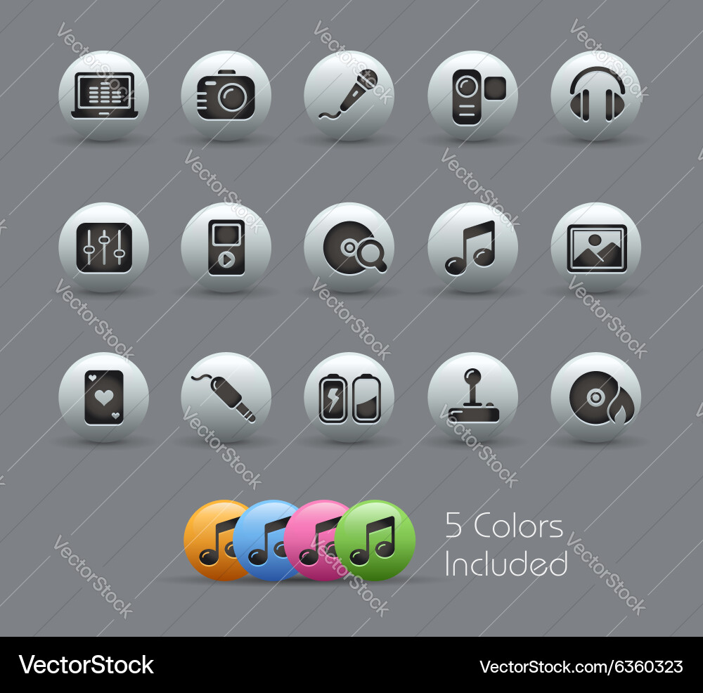 Media entertainment pearly series Royalty Free Vector Image