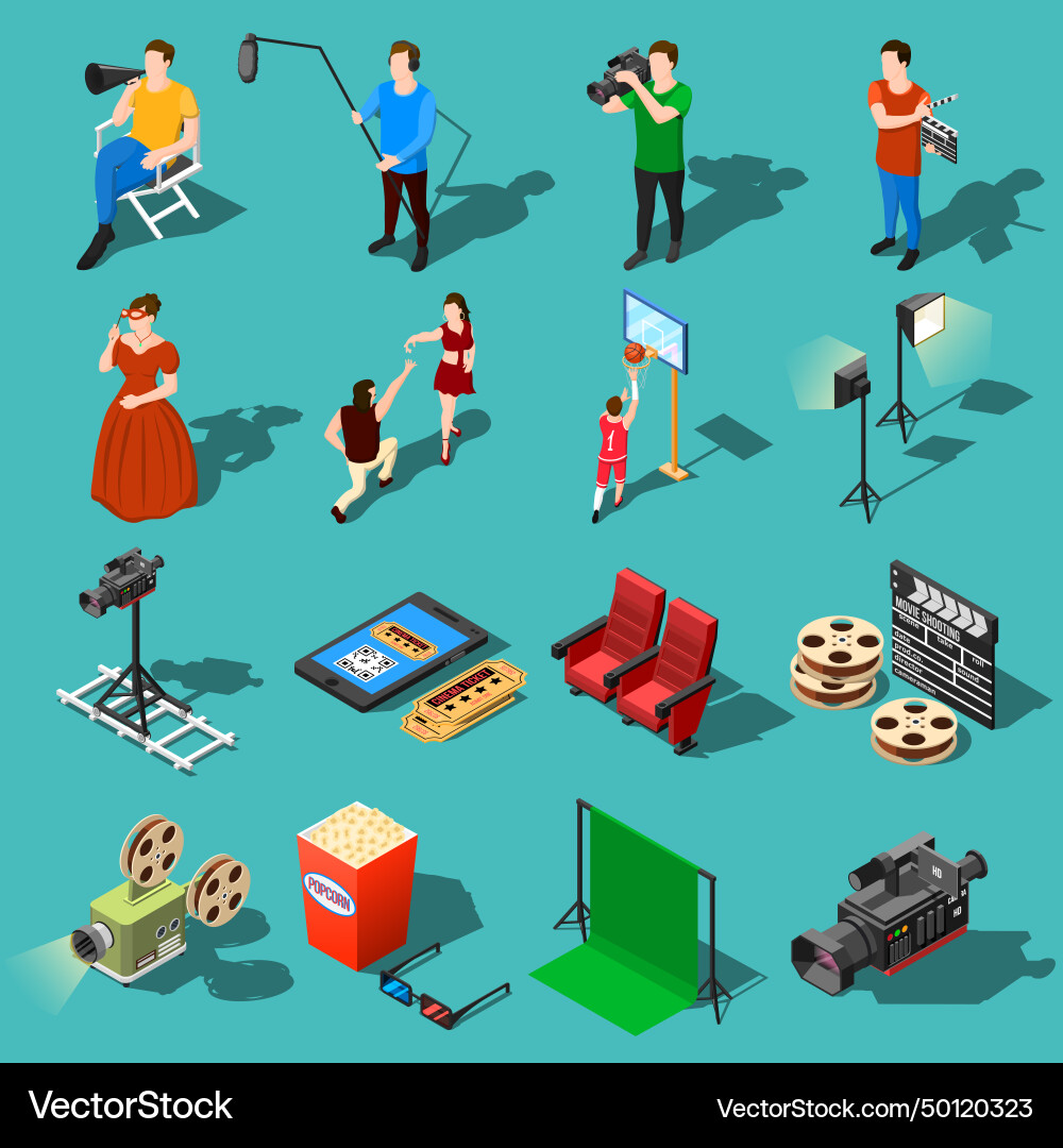 Movie production icon set Royalty Free Vector Image