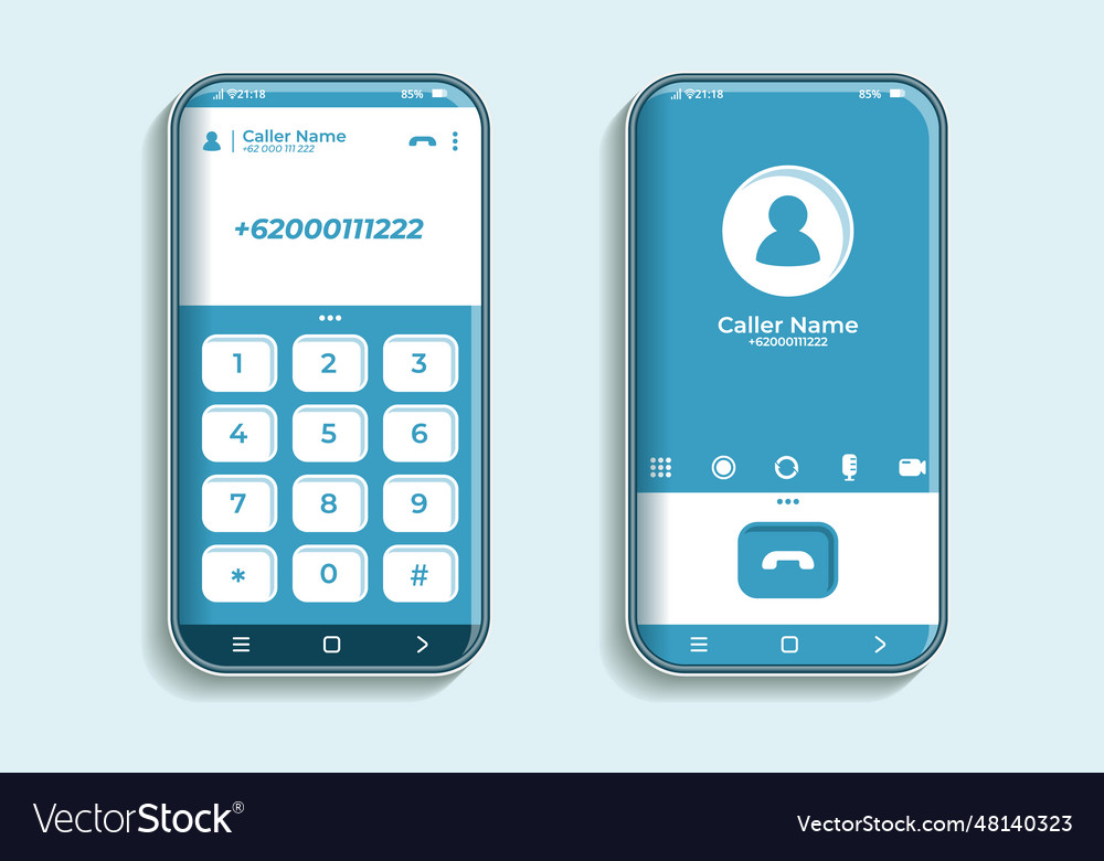 Phone call screen interface Royalty Free Vector Image