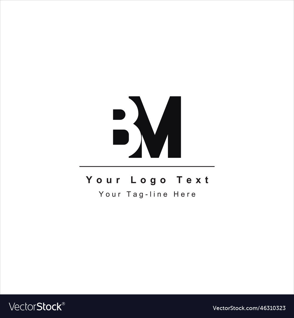 Premium initial letter bm logo design Royalty Free Vector