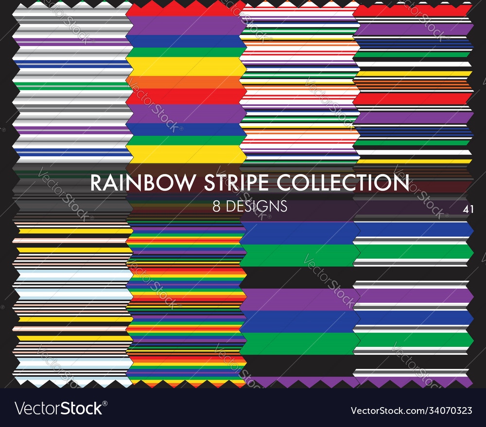 Rainbow stripe seamless pattern collection Vector Image