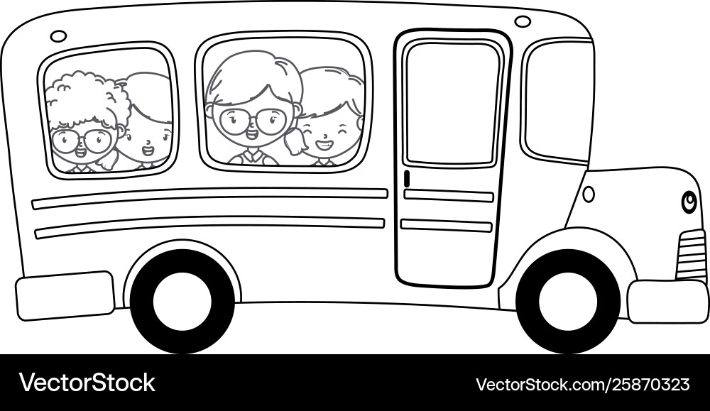 School bus and kids design Royalty Free Vector Image