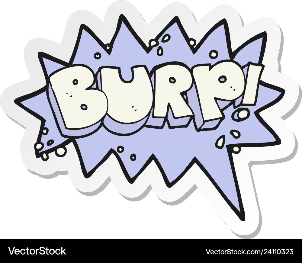 Sticker a cartoon burp symbol Royalty Free Vector Image