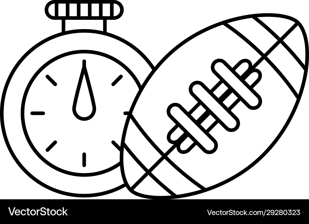 Timer chronometer with american football balloon Vector Image