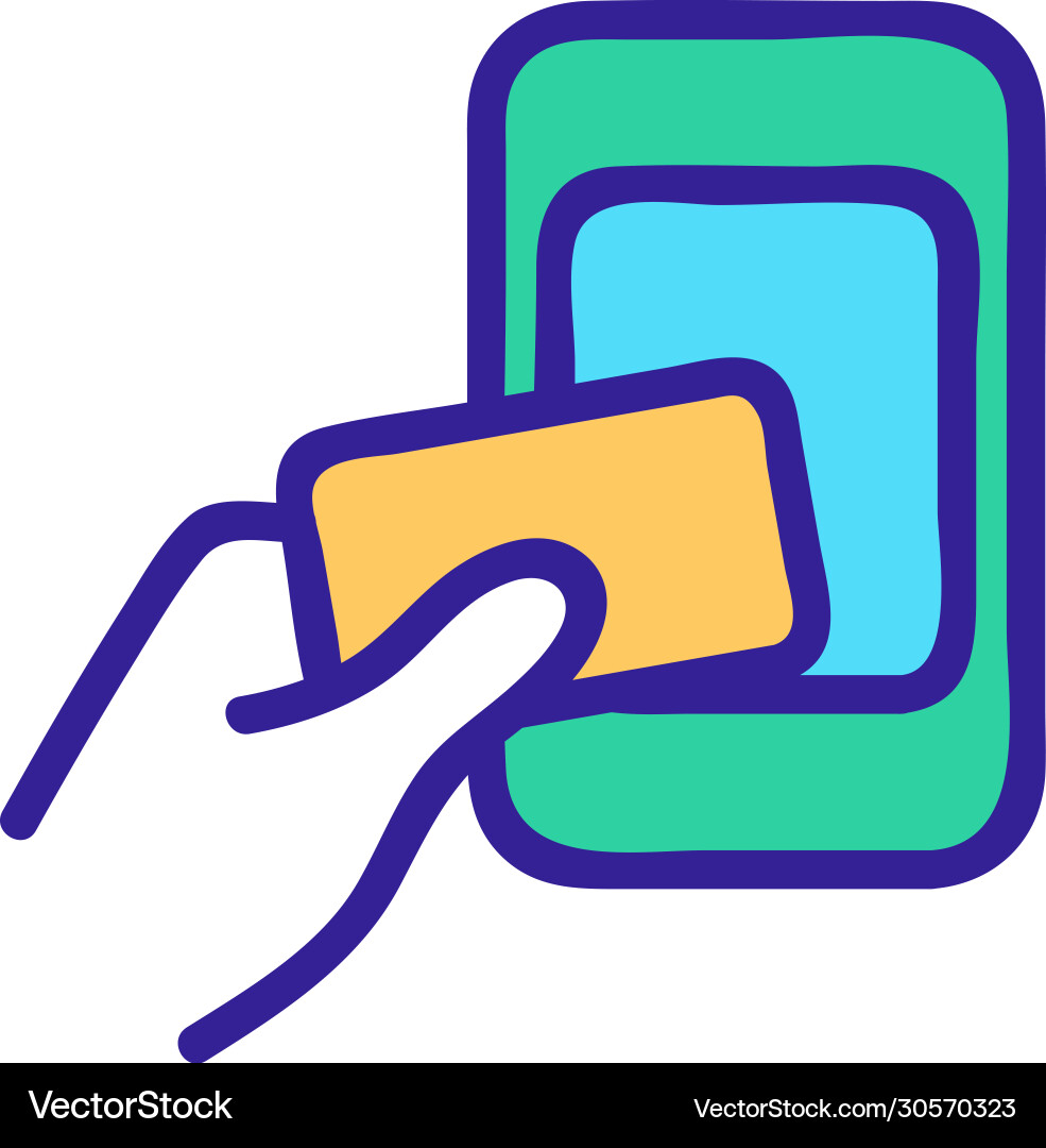 To pay fare icon outline Royalty Free Vector Image