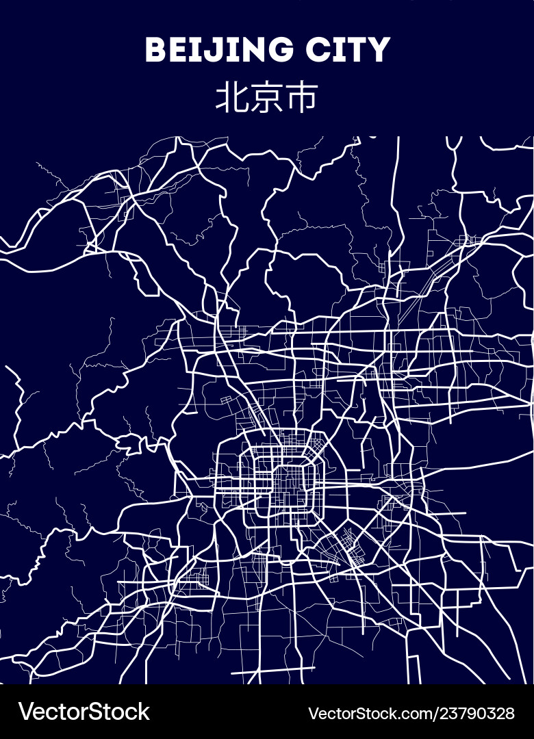 Beijing city street map Royalty Free Vector Image