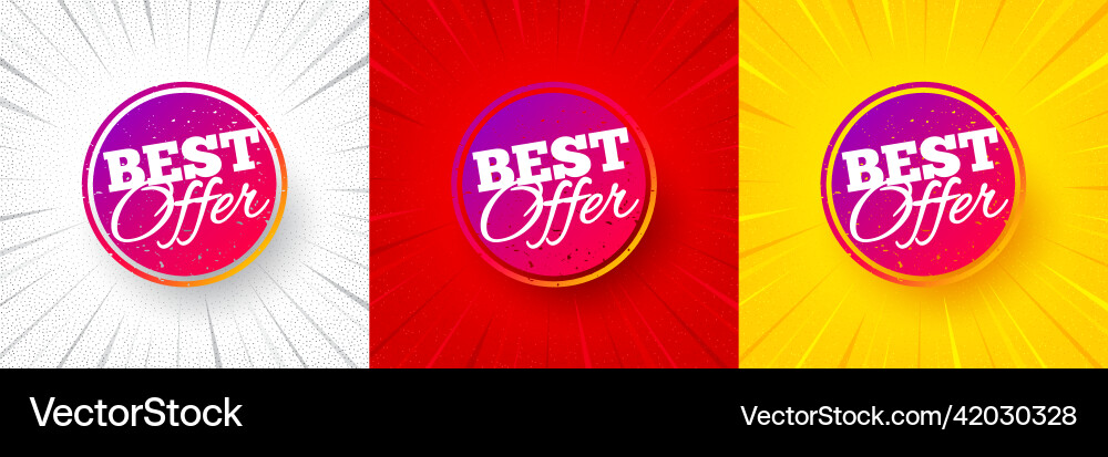 Best offer sticker discount banner shape flash Vector Image