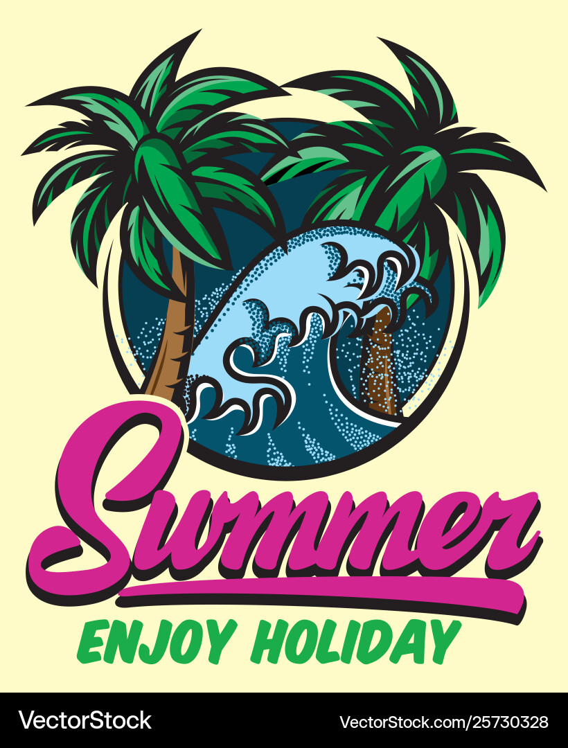 Color poster template for summer party Royalty Free Vector