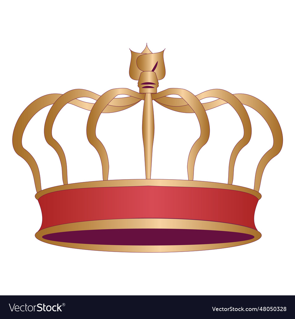 Complex queen red crown Royalty Free Vector Image