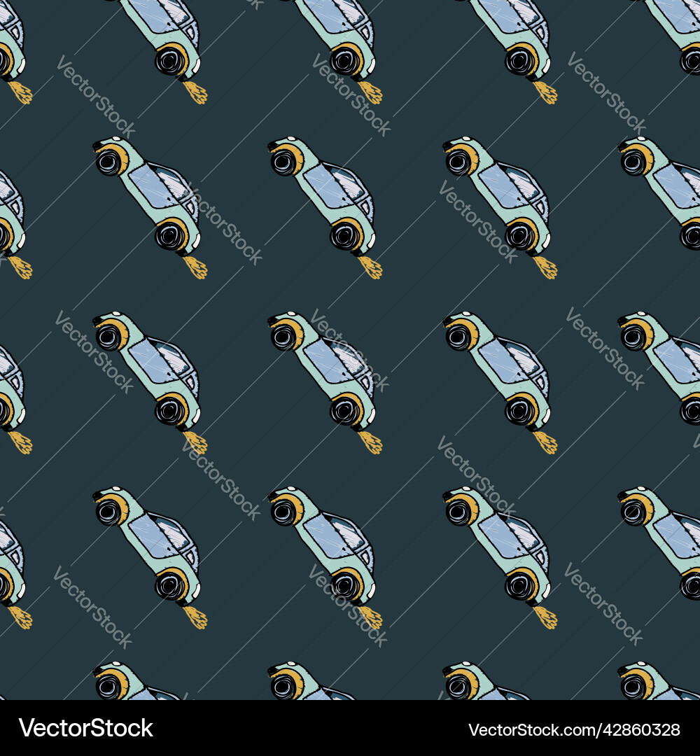 Cute sportcar seamless pattern transport Vector Image