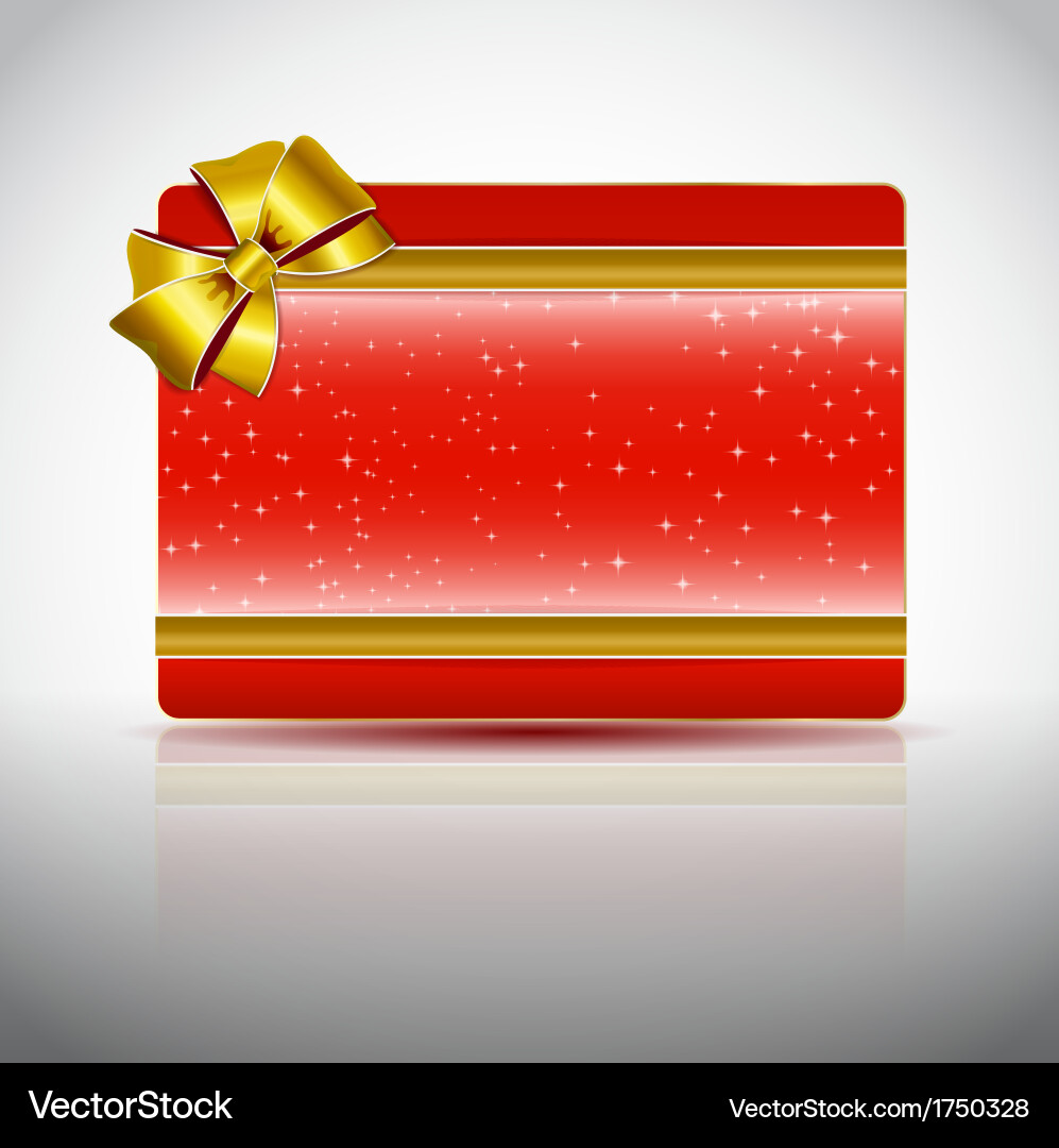 Gift card with ribbons and bow Royalty Free Vector Image