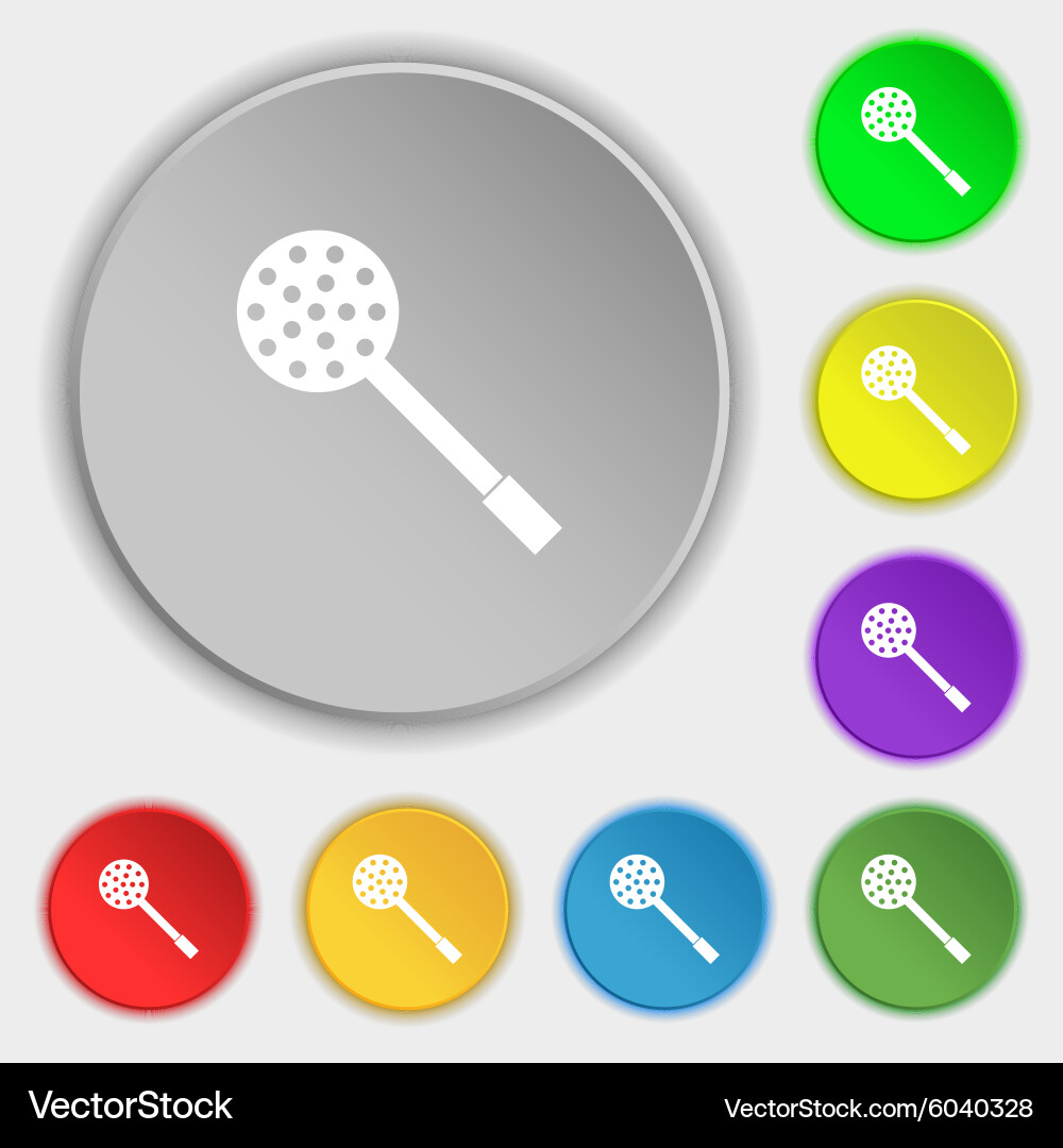 Kitchen appliances icon sign symbols on eight flat