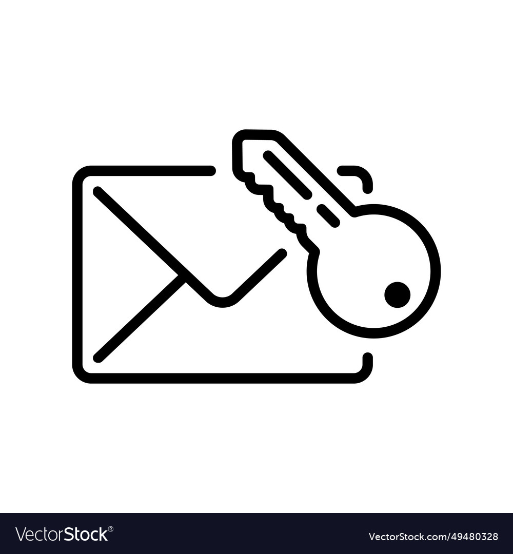 Line style icon design of email with encryption Vector Image