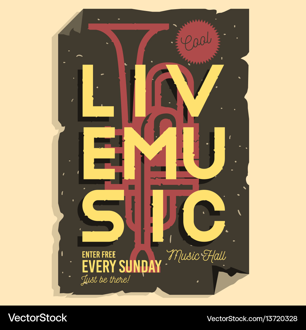 Live music typographic promotion information Vector Image