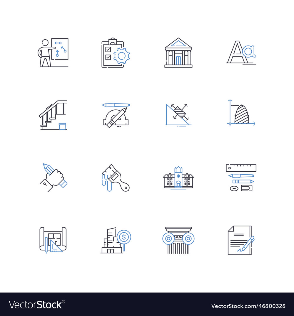 Optimization Line Icons Collection Efficiency Vector Image