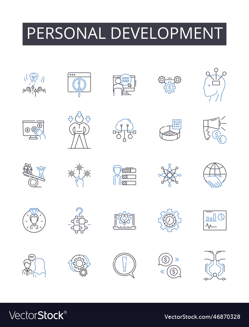 Personal development line icons collection self Vector Image Personal development line icons collection self Vector Image