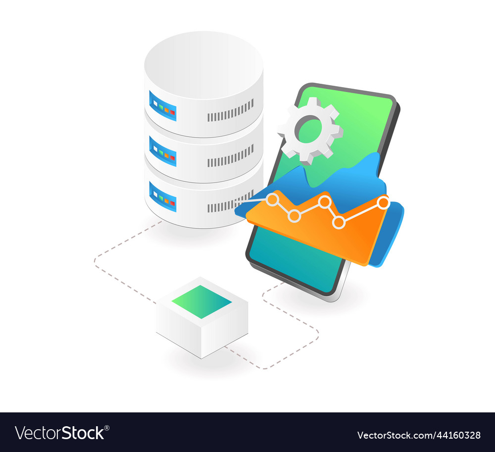 Server analysis data graph Royalty Free Vector Image