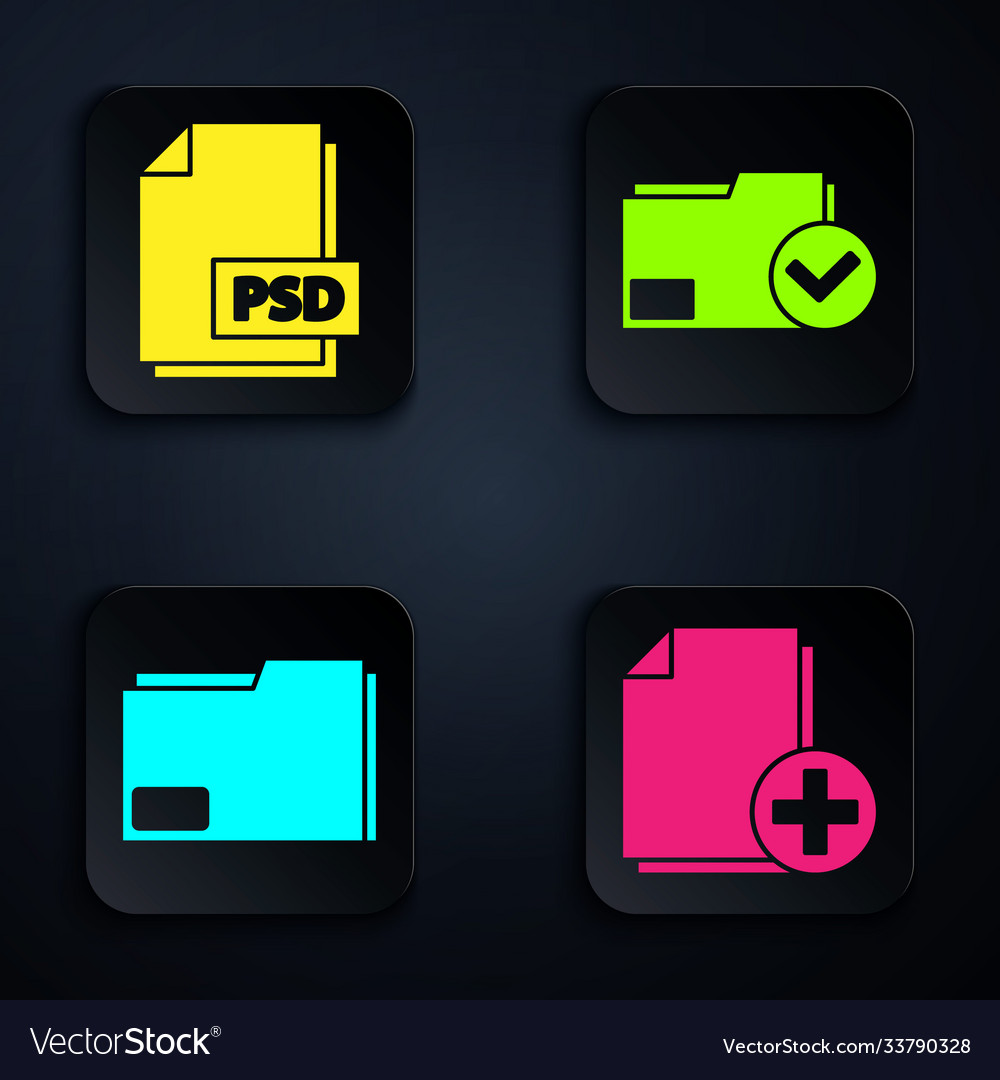 Set add new file psd file document document Vector Image