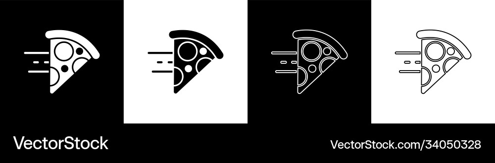 Set online ordering and fast pizza delivery icon Vector Image