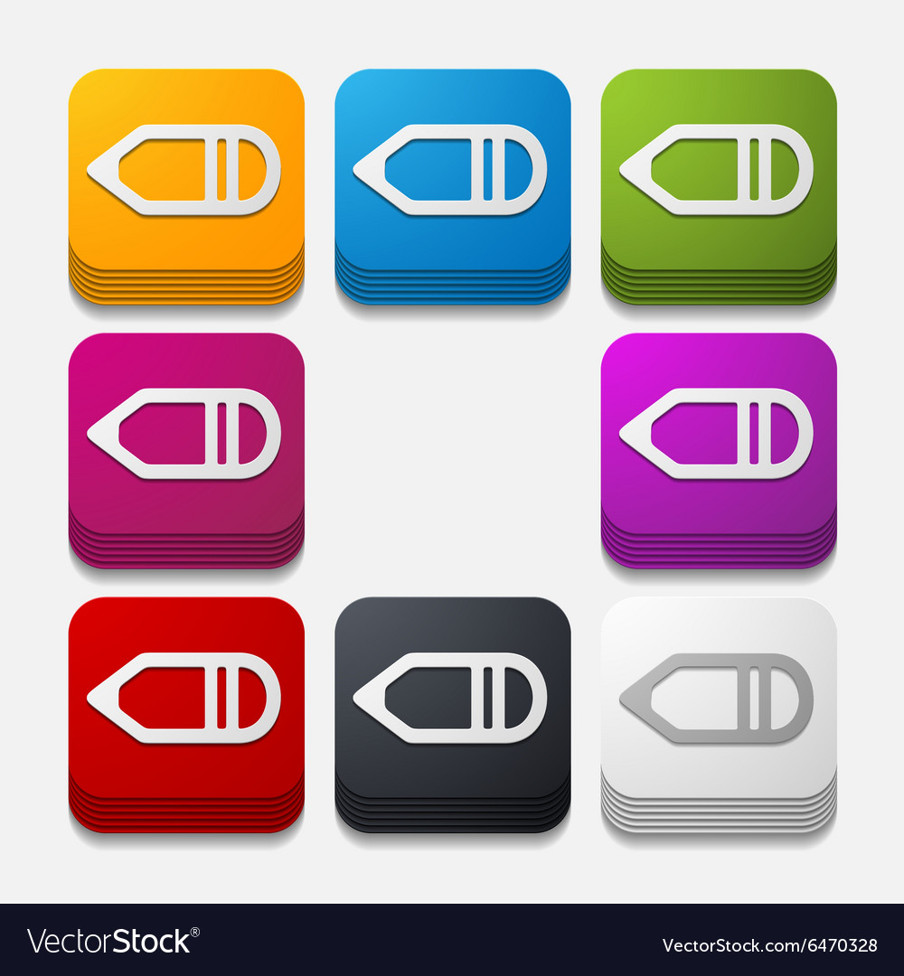 Square button pencil Royalty Free Vector Image