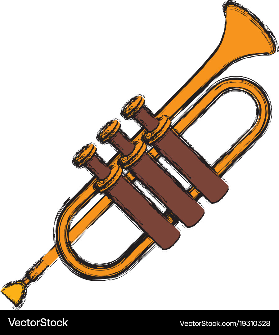 Trumpet music instrument Royalty Free Vector Image