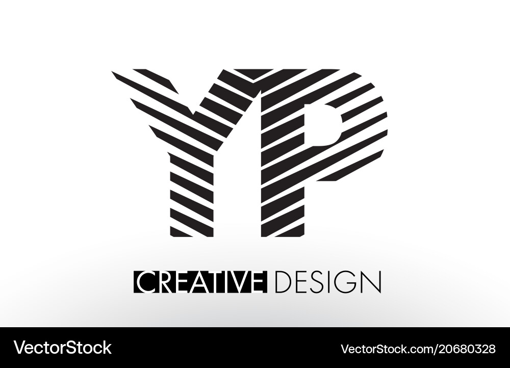 Yp y p lines letter design with creative elegant Vector Image