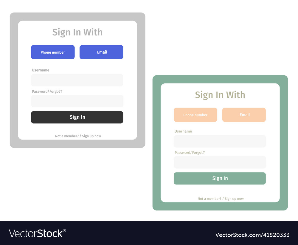 Account login and password form page on screen Vector Image