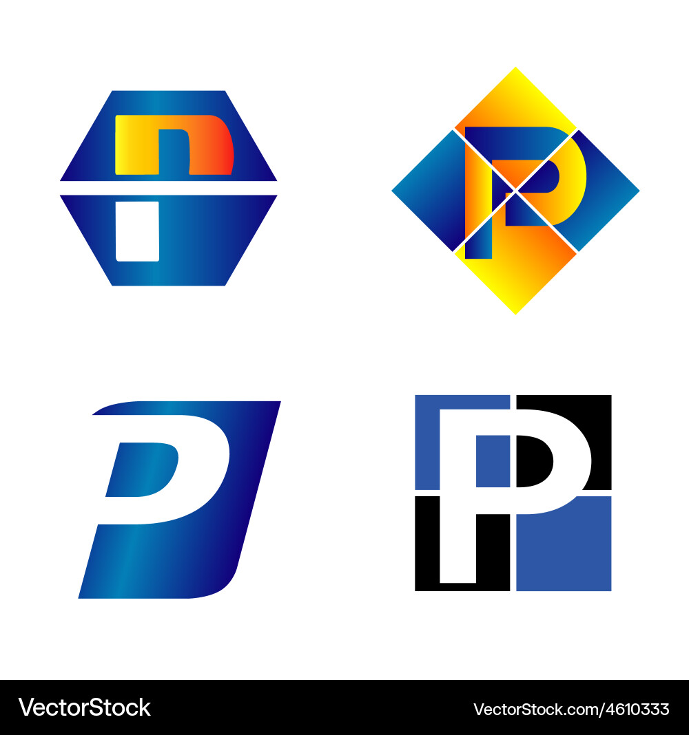 Alphabetical logo design concepts letter p Vector Image
