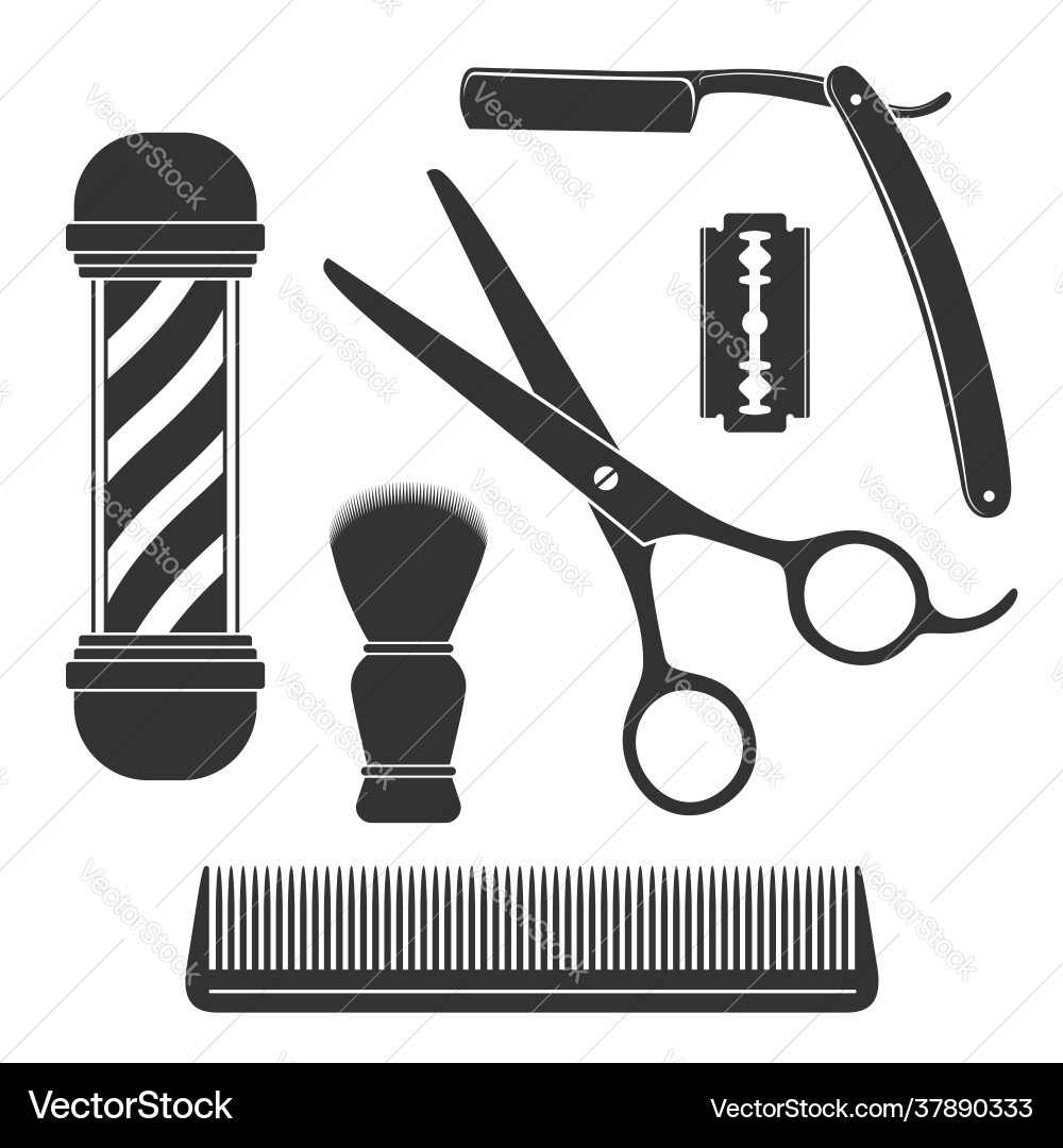 Barbershop symbols Royalty Free Vector Image - VectorStock