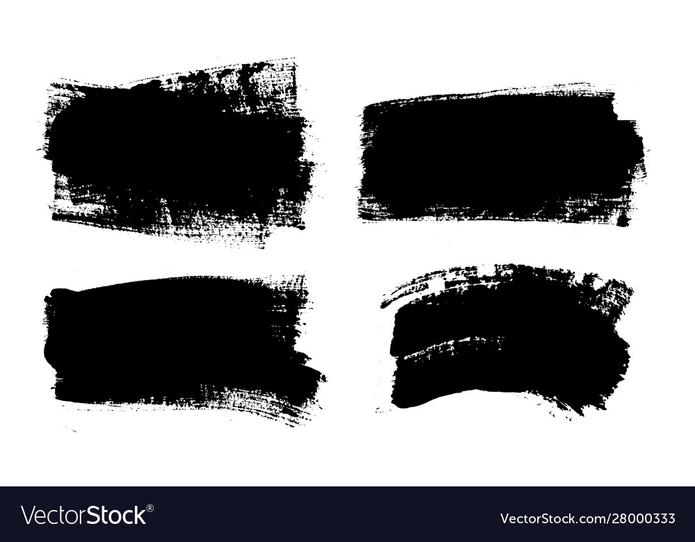 Brush strokes paintbrushes set grunge Royalty Free Vector