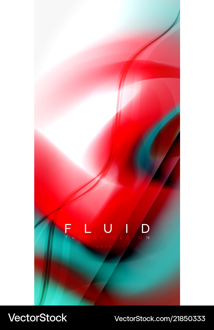 Color flowing wave trendy liquid design template Vector Image