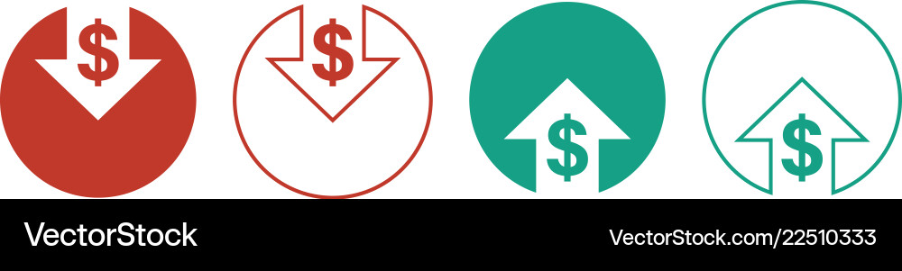 Cost reduction icons for web design line style Vector Image