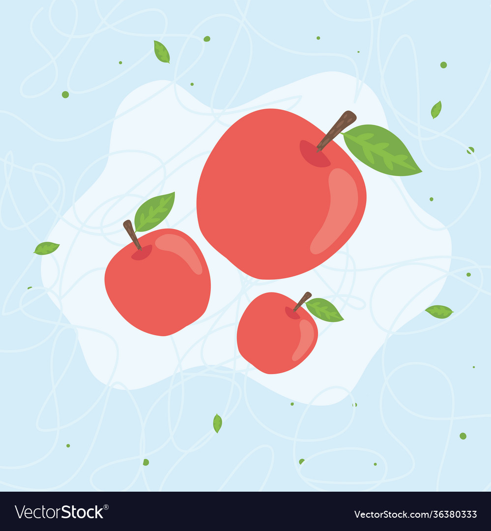 Healthy food apples fruits design Royalty Free Vector Image