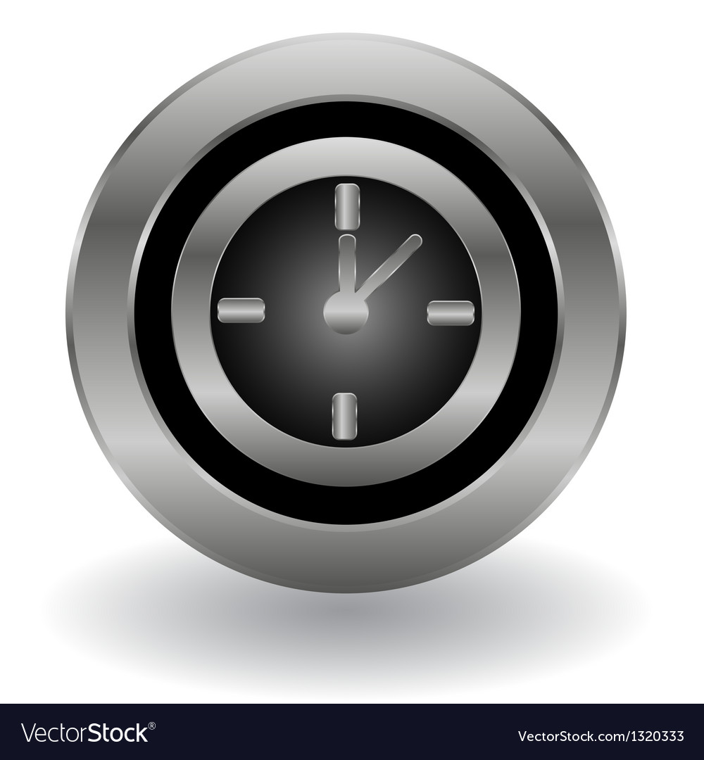 Metallic clock button Royalty Free Vector Image