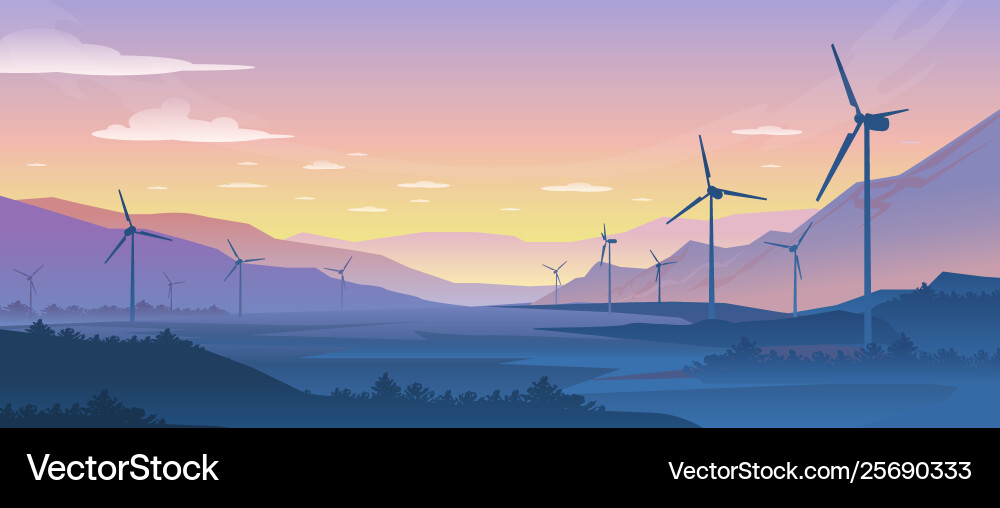 Mountain ecology landscape sustainable wind Vector Image