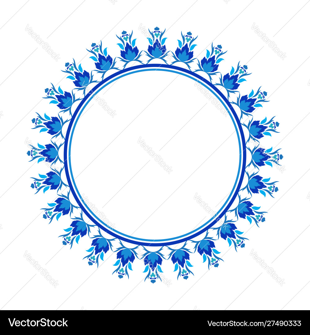 Ornamental round border for greeting cards Vector Image