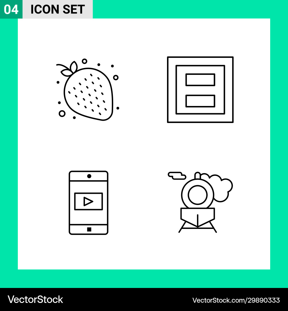 Pack 4 line style icon set outline symbols Vector Image