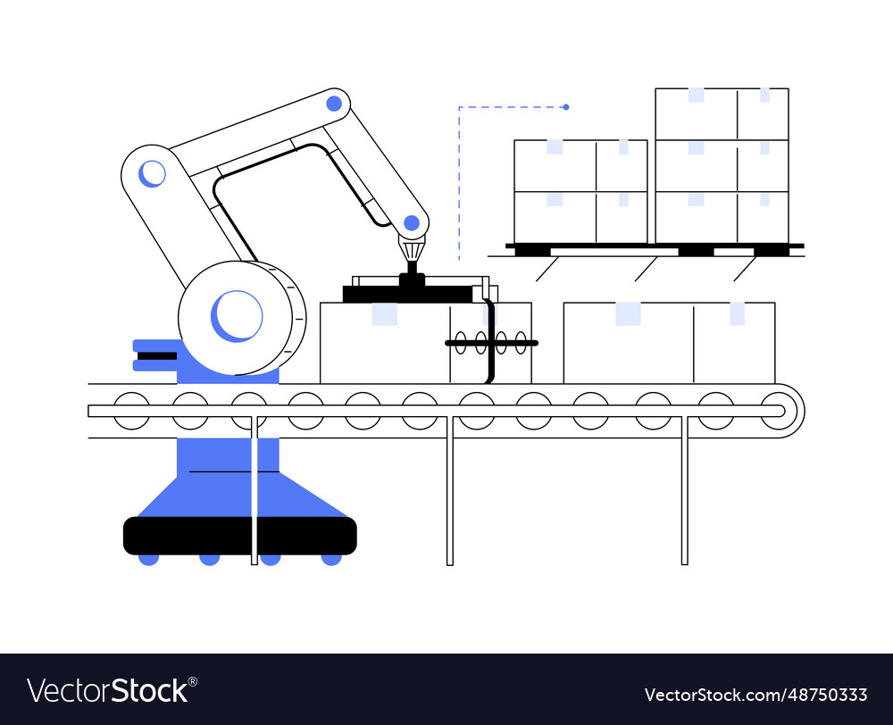Palletizing robots abstract concept Royalty Free Vector Palletizing robots abstract concept Royalty Free Vector