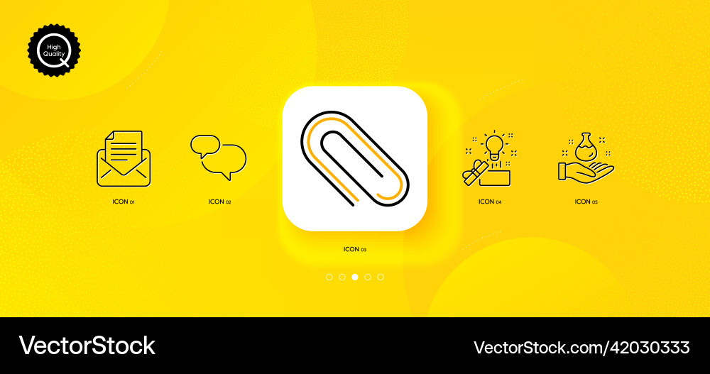 Paper clip chat message and creative idea minimal Vector Image