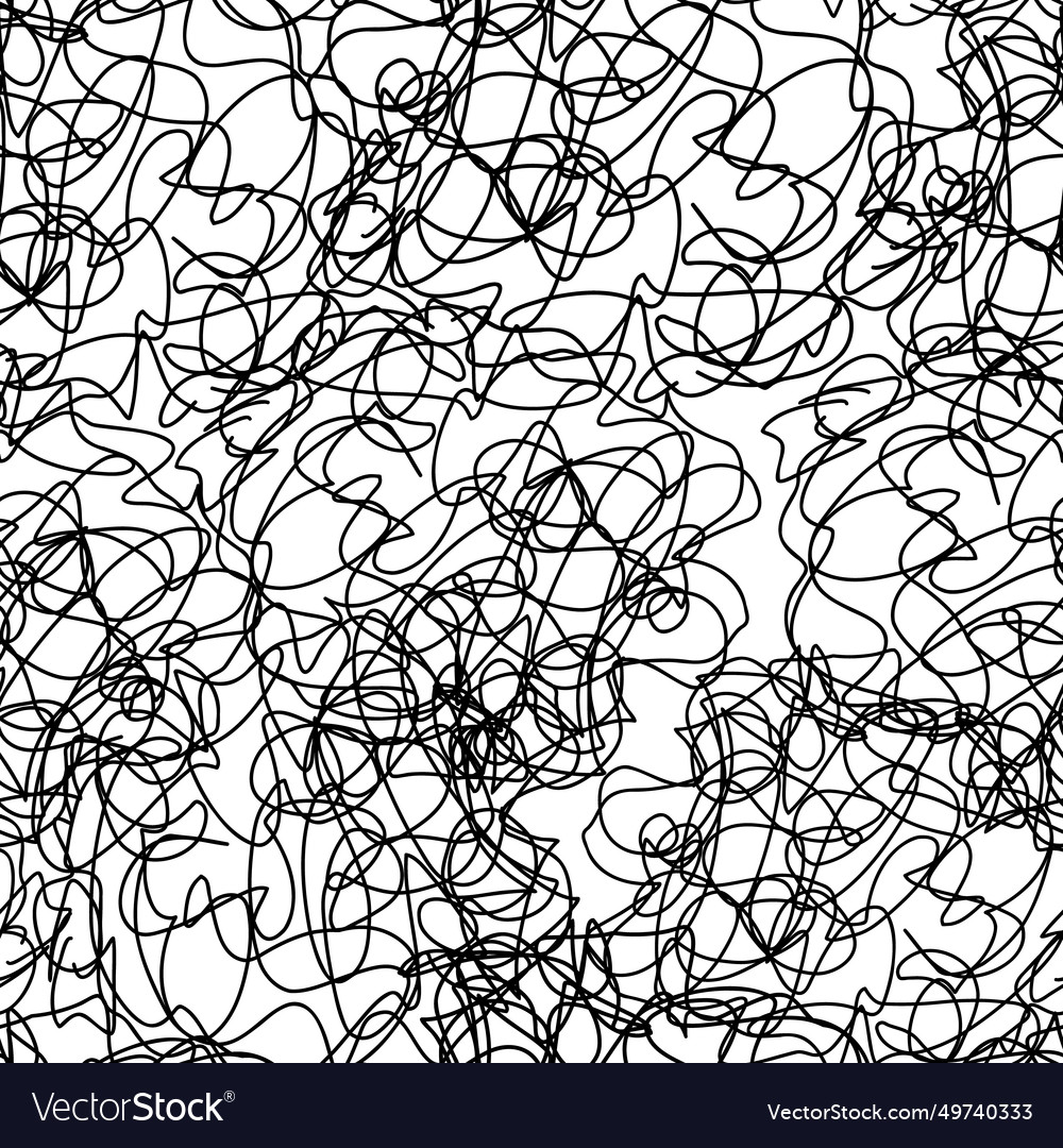 Seamless Monochrome Pattern With Abstract Vector Image