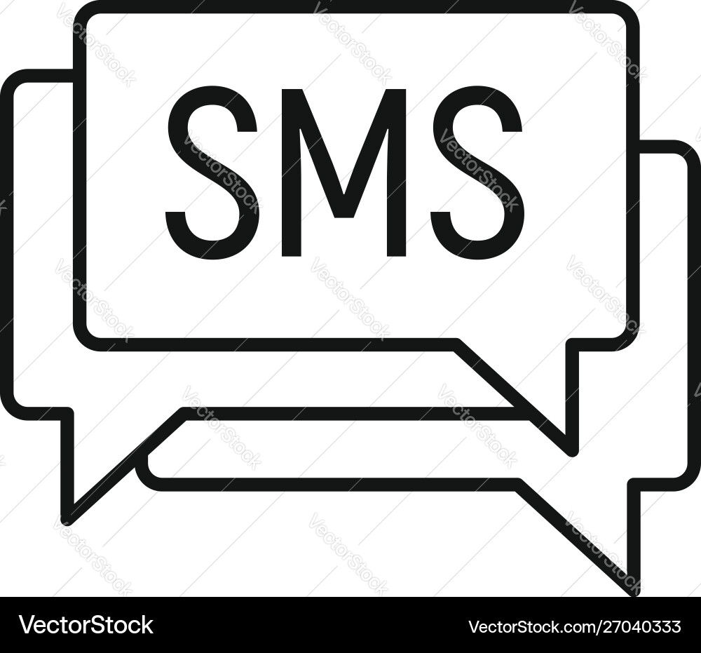 Sms marketing icon outline style Royalty Free Vector Image